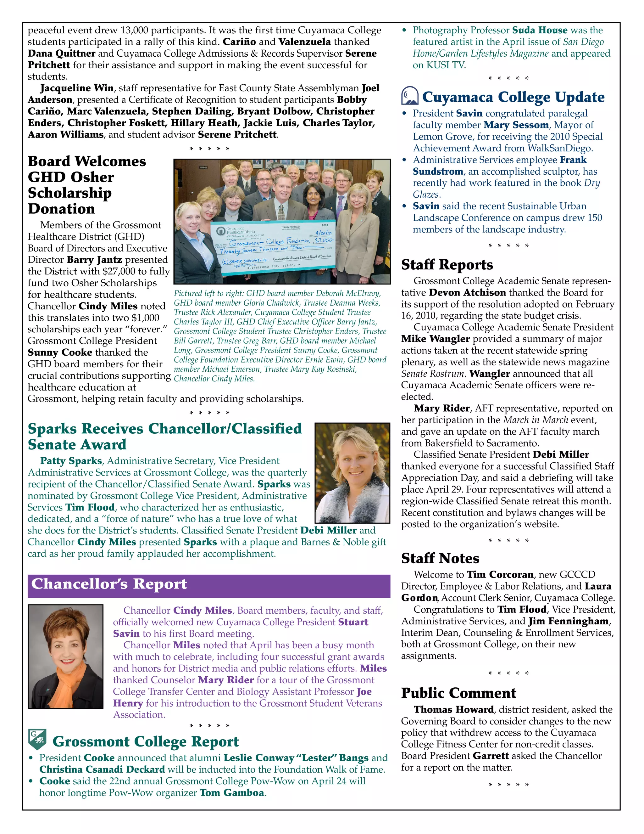 Courier-Apr-10 (Grossmont College, State Legislature Assembly ...