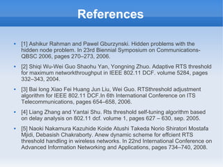 Presentation - Dynamic Tuning of RTS Threshold | PDF