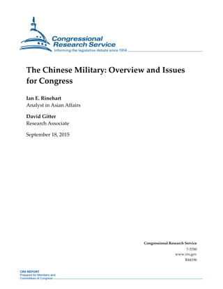 CRS CHINA MILITARY REPORT | PDF