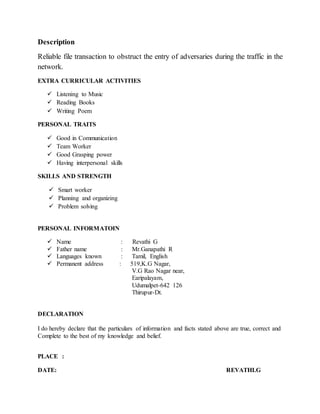 Revathi | DOCX