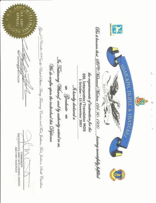 US Army Intelligence Certification | PDF