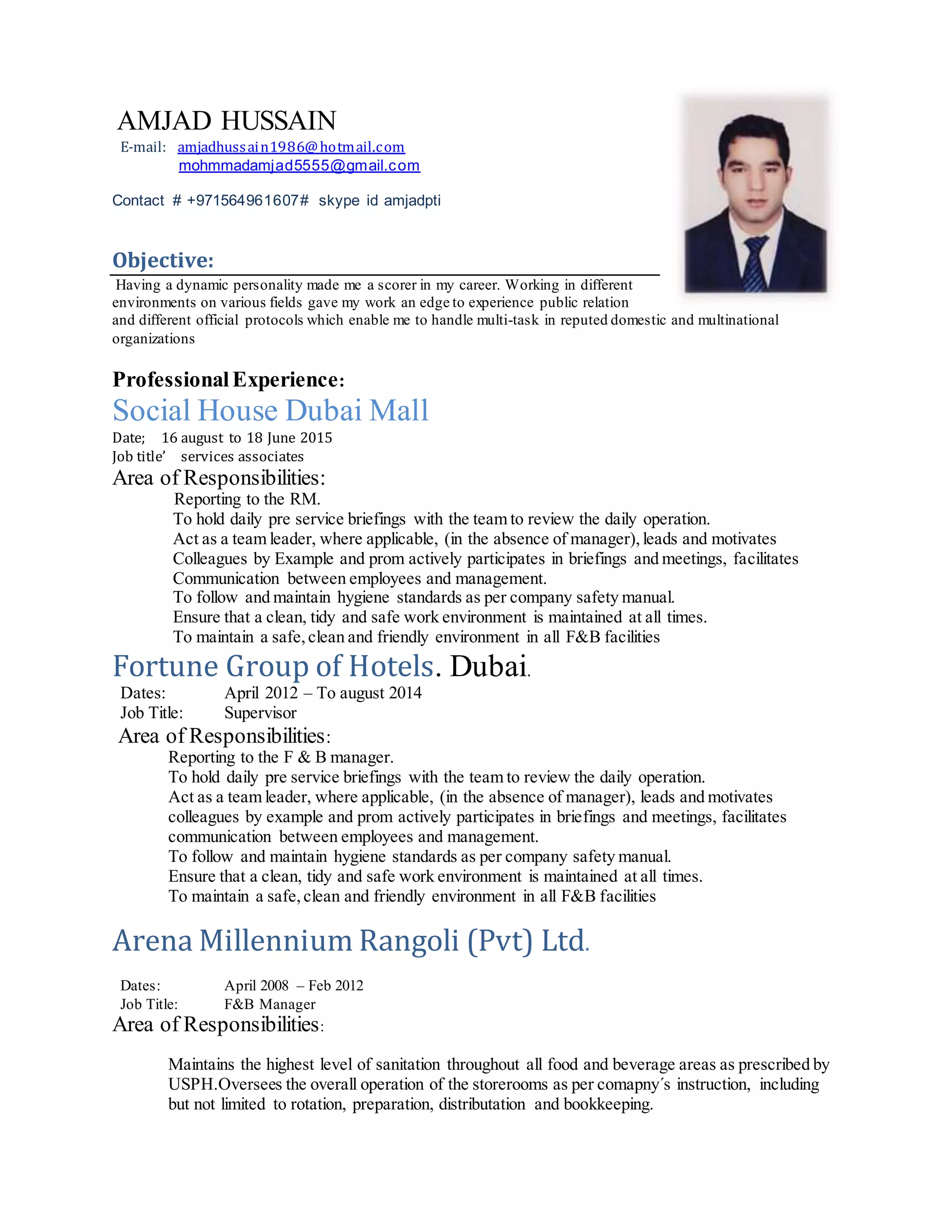 amjad restaurant | DOCX