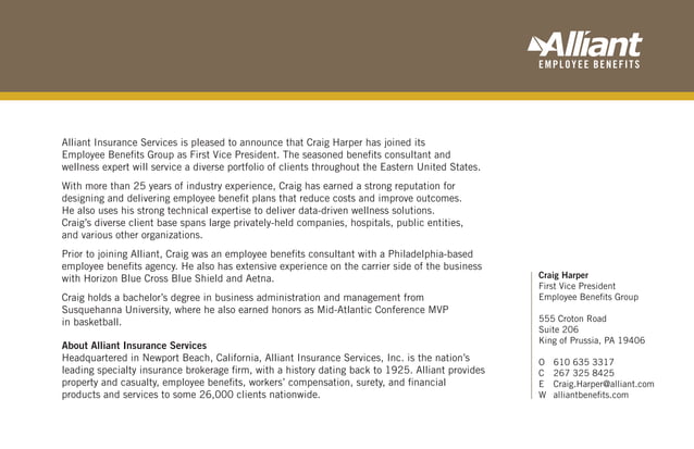 Alliant Employee Benefits - Craig Harper | PPT