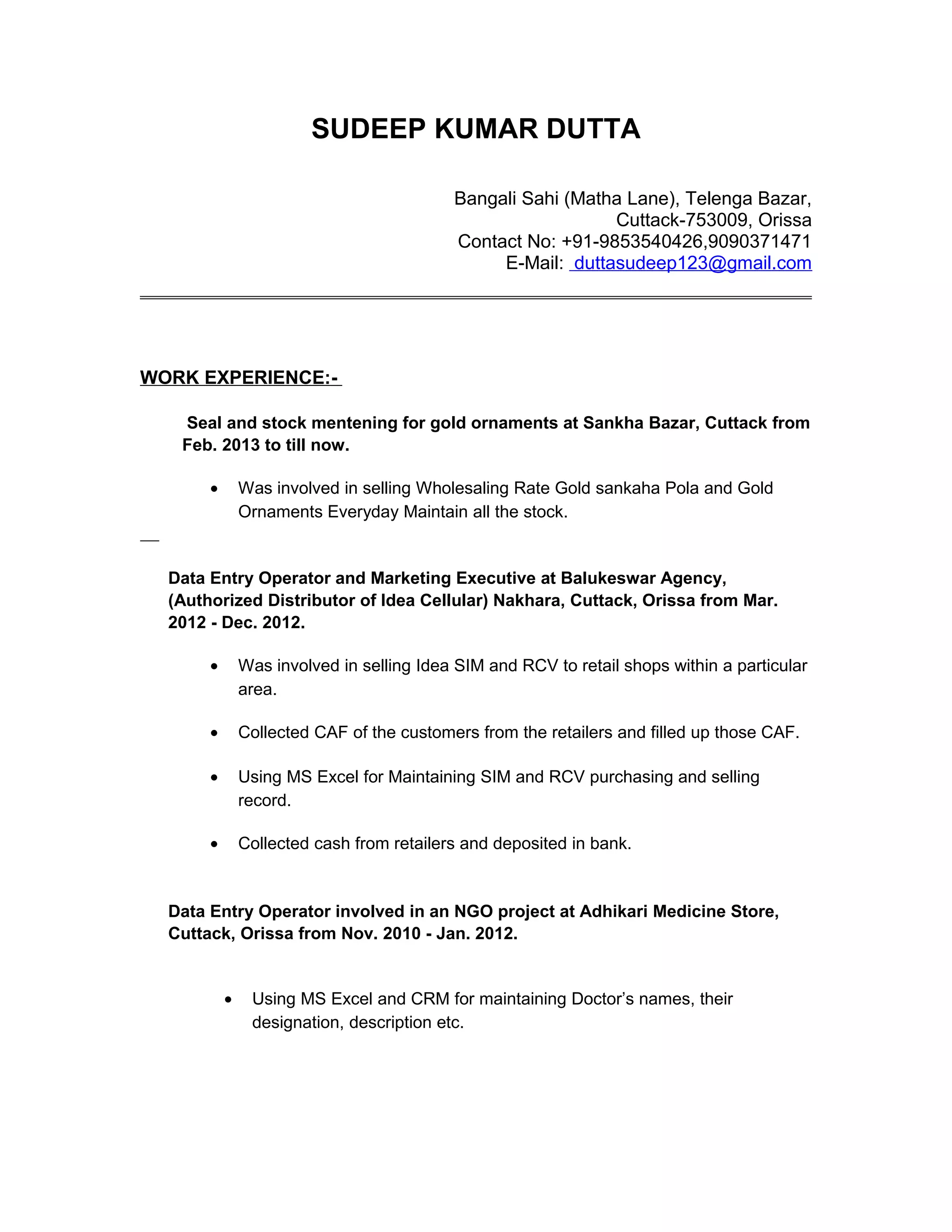 SUDEEP KUMAR DUTTA | PDF