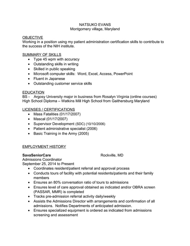 NADIA NIH RESUME | DOC