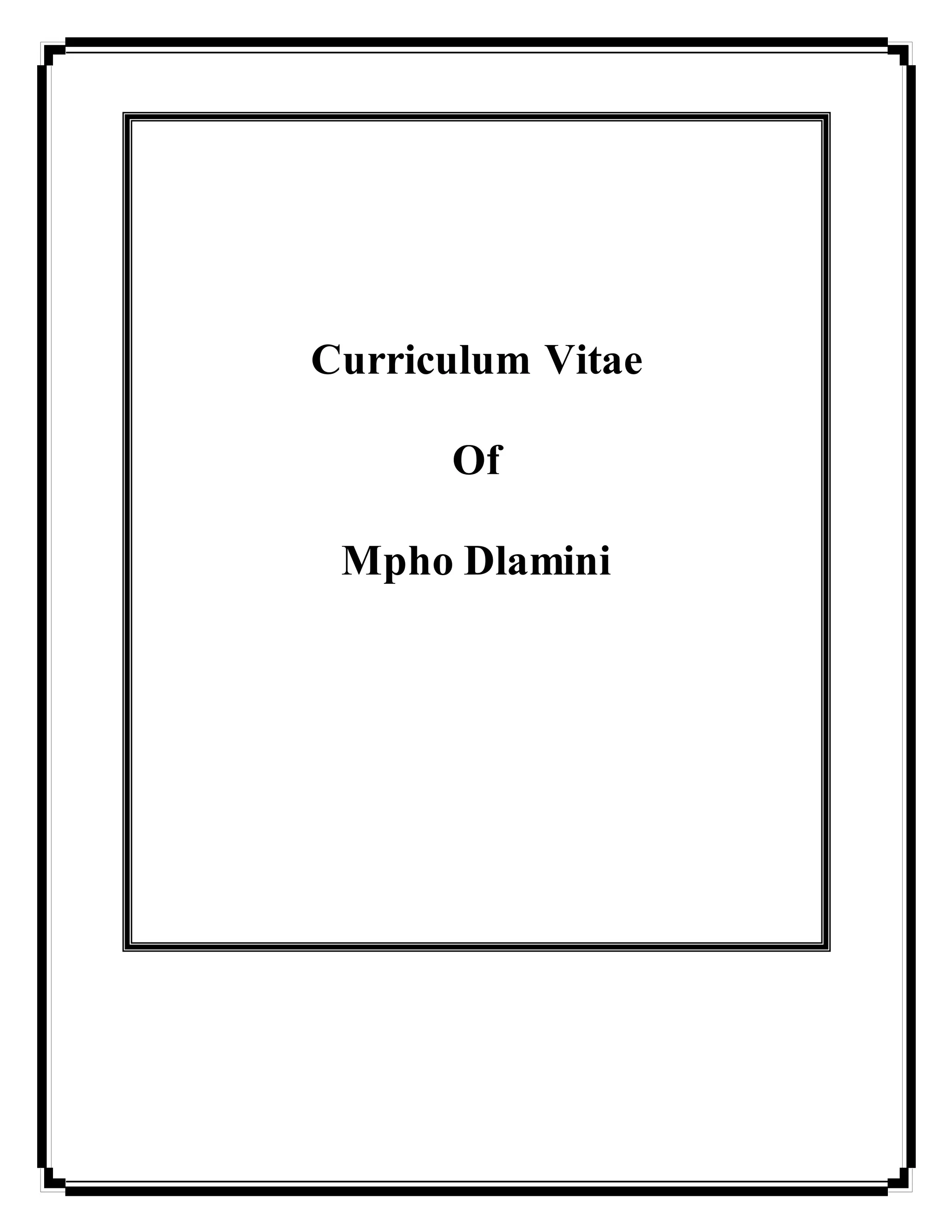Mpho Dlamini CV txt | DOCX