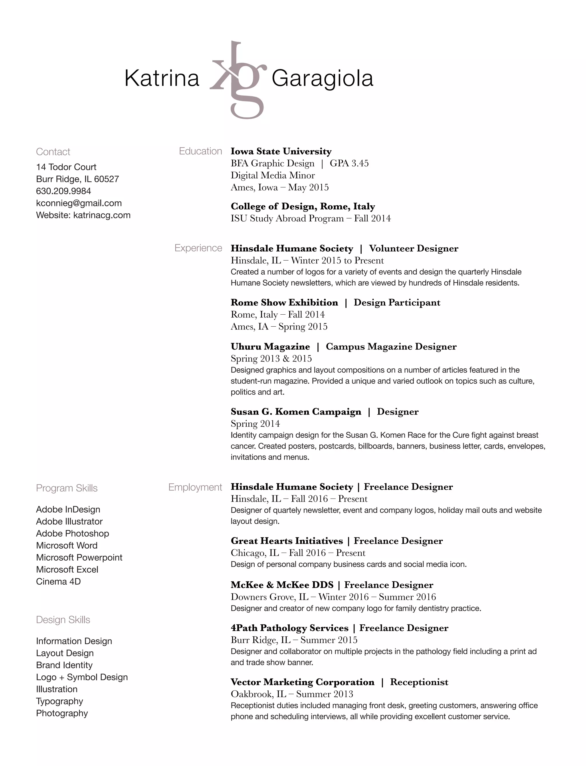 KGresume_2016:2017 | PDF