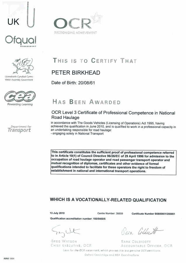 CPC National Level 3 Certificate | PDF