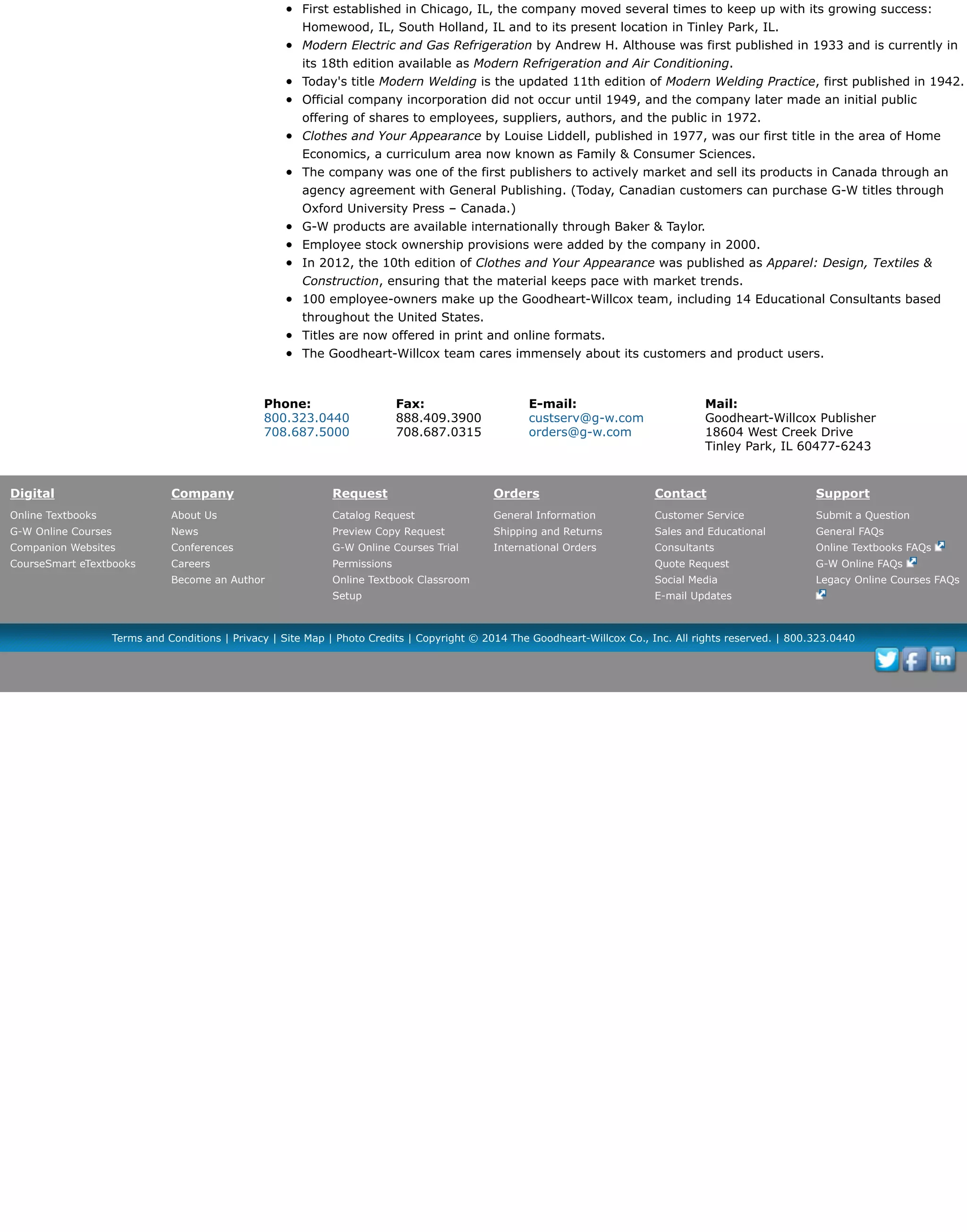 Goodheart-Willcox—About Us | PDF