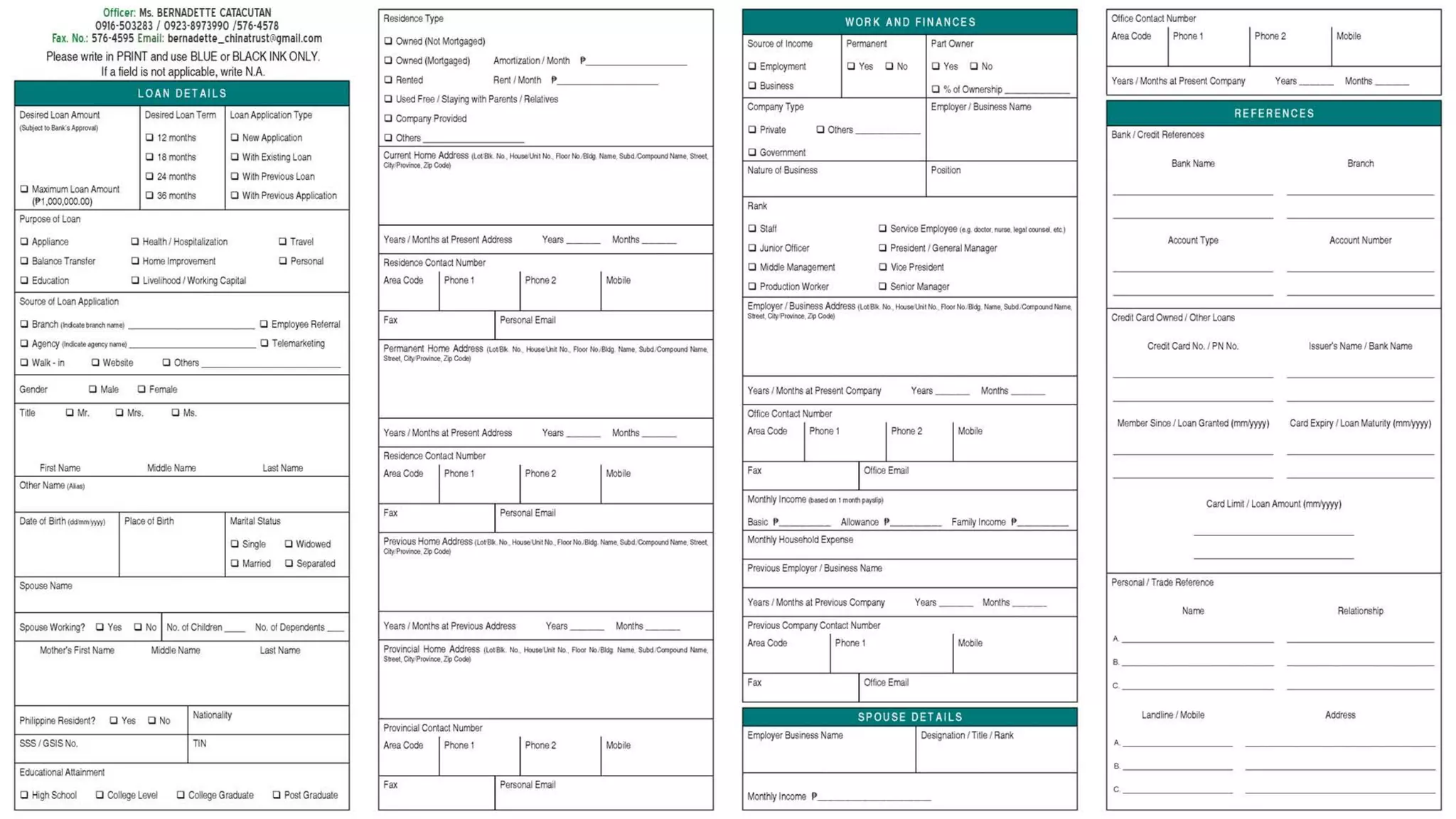 LOAN -Chinatrust Application Form | PDF