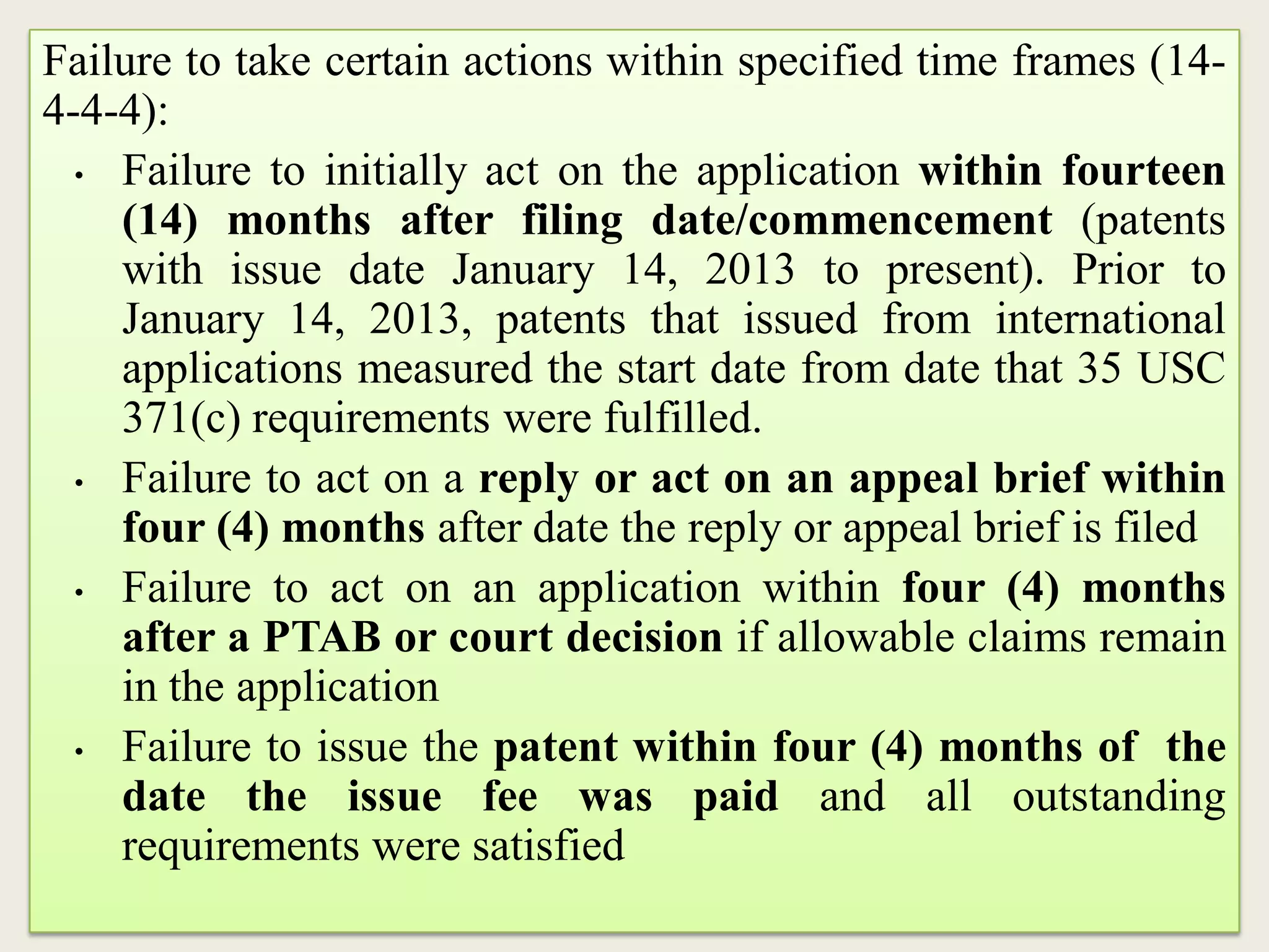 PRESENTATION ON PATENT TERM ADJUSTMENT (PTA) | PDF