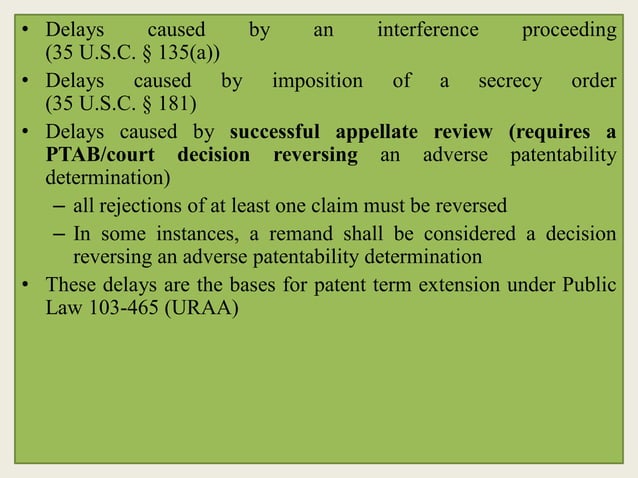 PRESENTATION ON PATENT TERM ADJUSTMENT (PTA) | PDF | Law