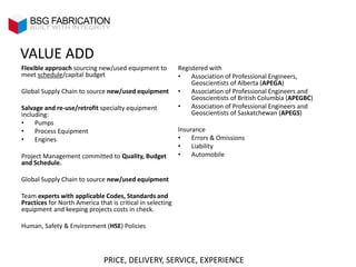 BSG Fabrication - Presentation 2015-Rev4 [Autosaved] | PDF