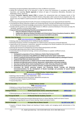 CV_Mufti Syed Zahid Siraj | PDF | Business Accounting & Finance | Business