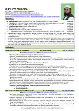 CV_Mufti Syed Zahid Siraj | PDF