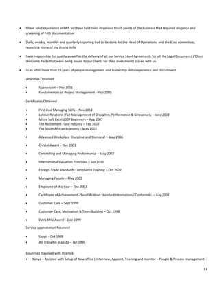 Updated CV & Skills - Clive Crews | DOC