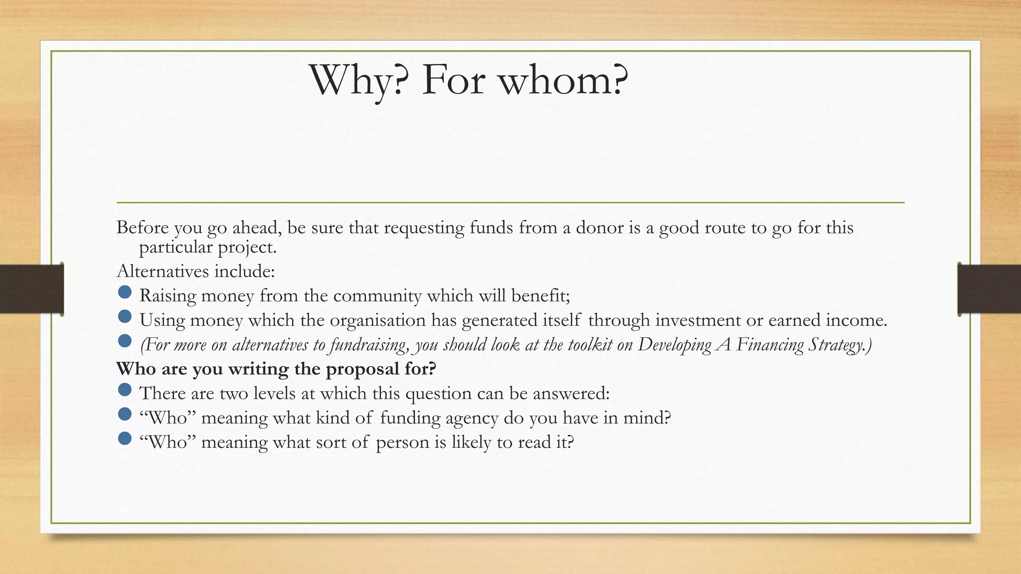 WRITING A FUNDING PROPOSAL | PPT