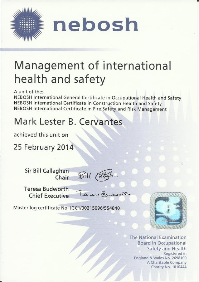 Mark Cervantes Nebosh Igc Pdf