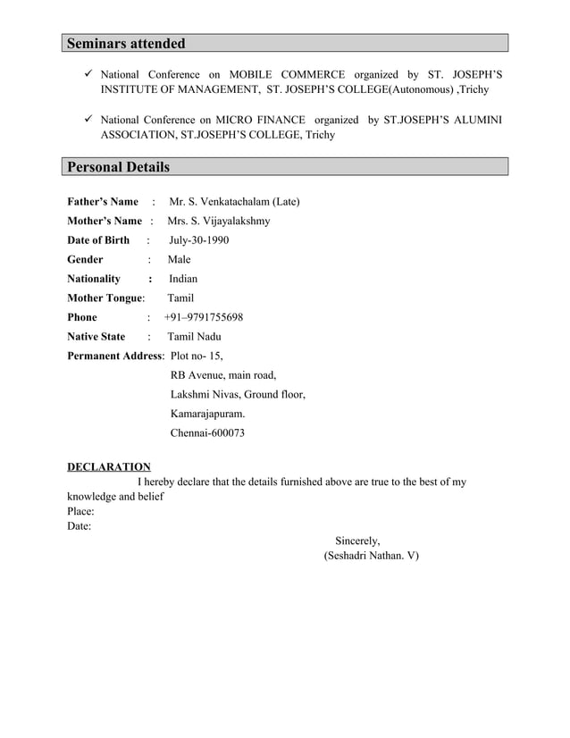 Seshadri Resume | DOC