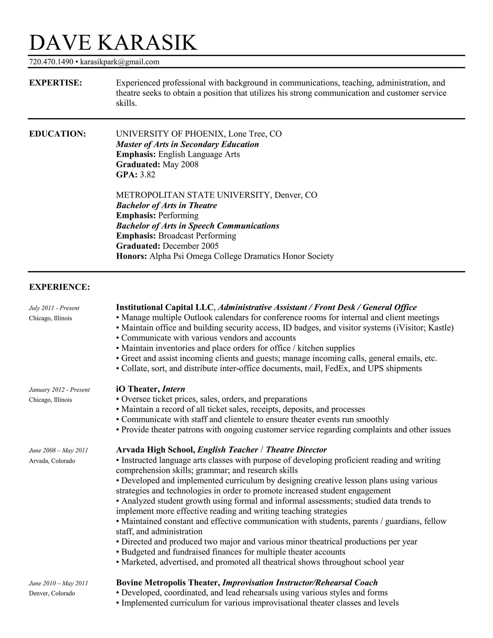 Dave Karasik Resume2 | PDF
