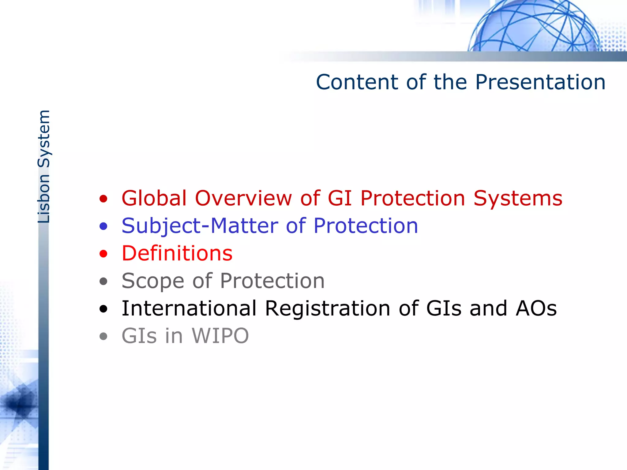 Protection Of Geographical Indications International Legal Framework Ppt