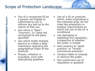 Protection of Geographical Indications - international legal framework ...