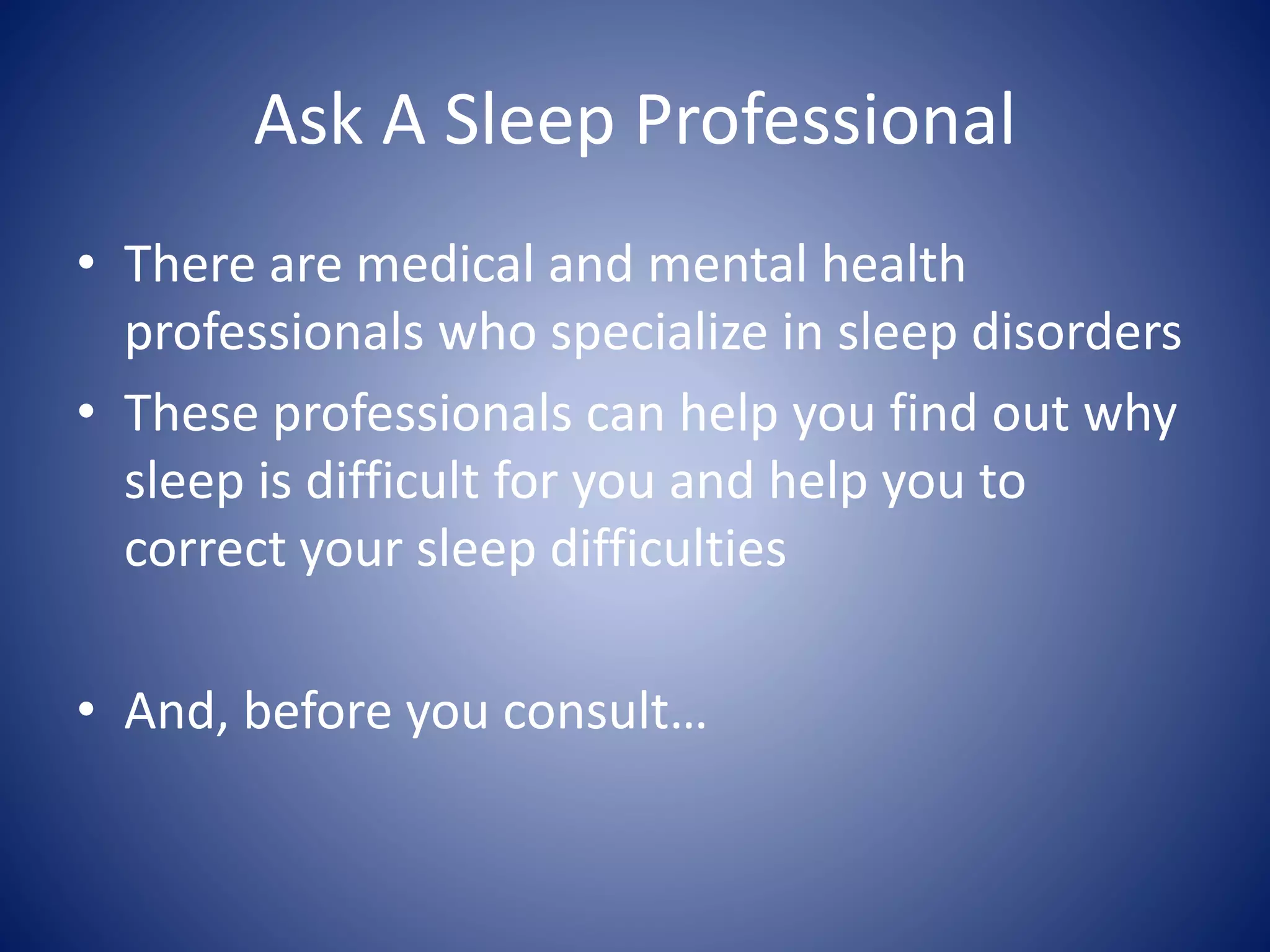 Sleep Hygiene | PPTX