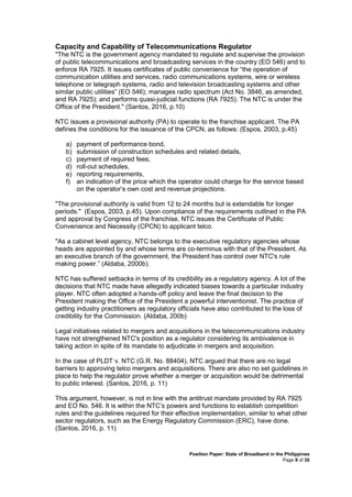 Position Paper - State of Broadband in the Philippines | PDF