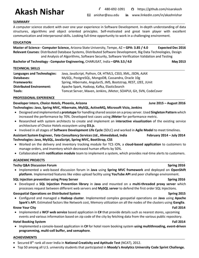 Akash Nishar Resume | PDF