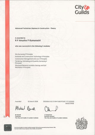 City & Guilds Advanced Diploma in Civil Engineering | PDF