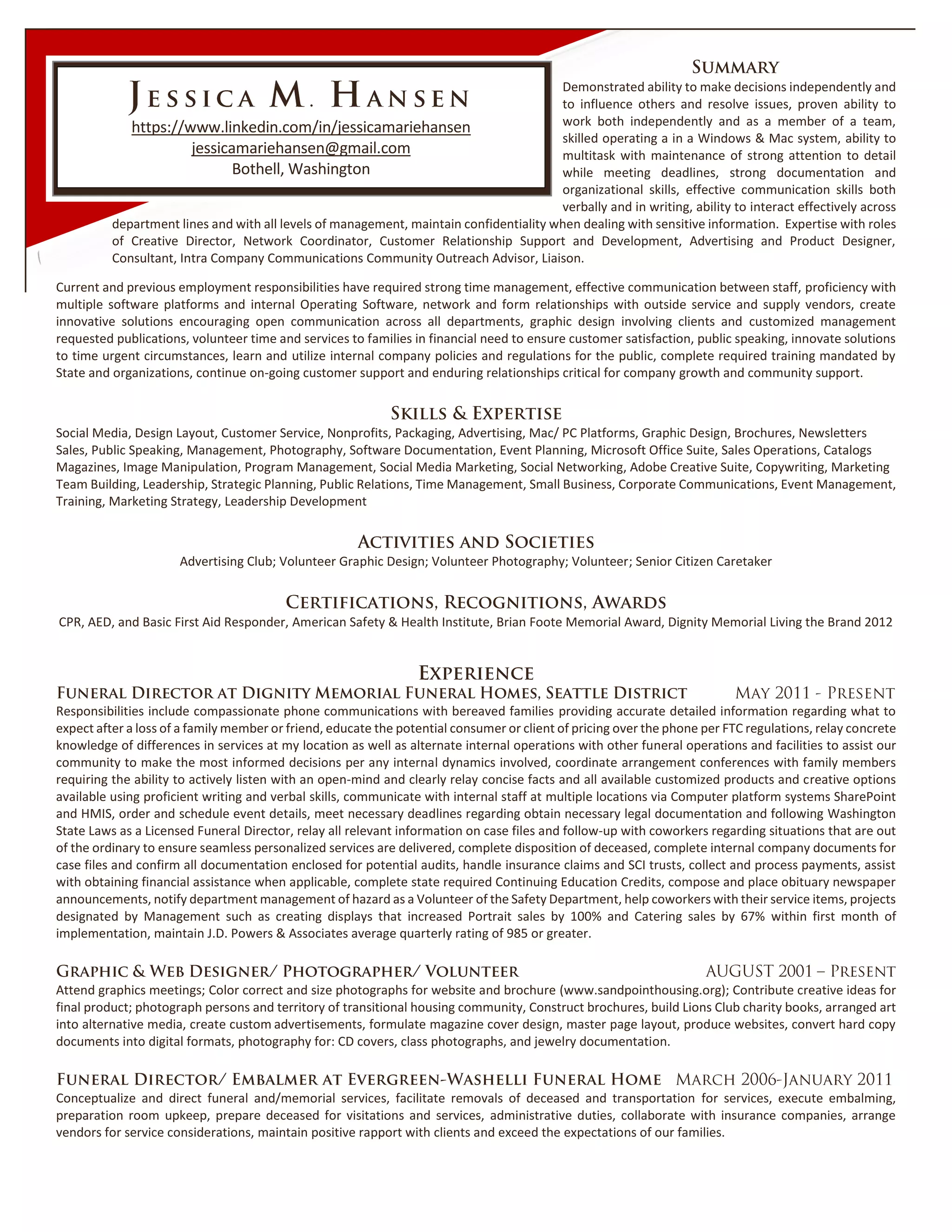 Jessica M Hansen_Resume_2016 | PDF