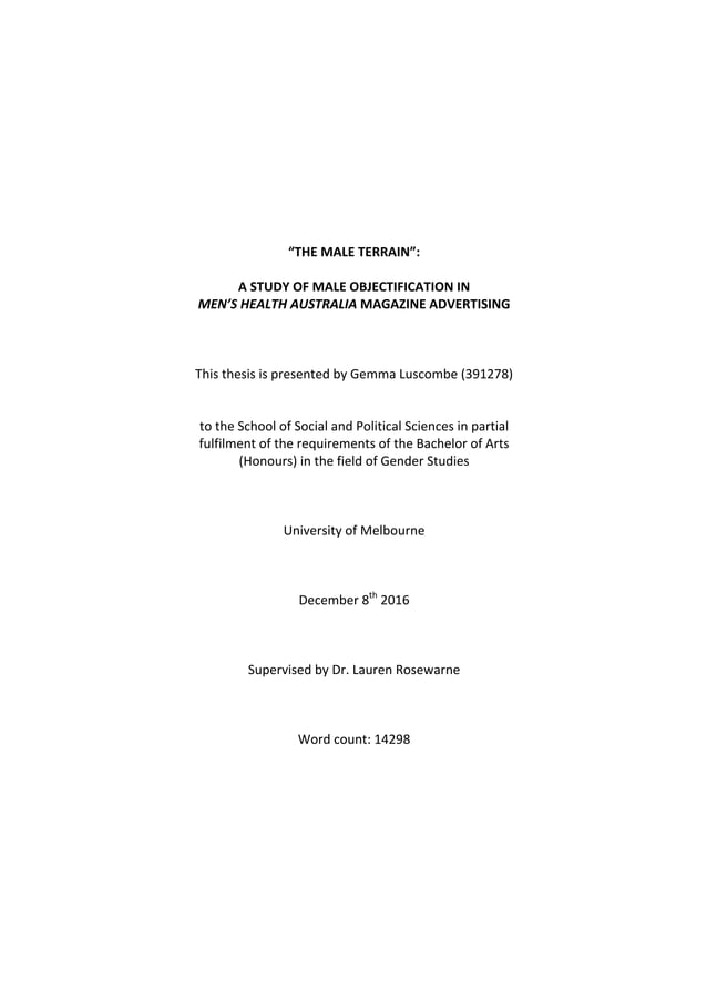 %22The Male Terrain%22- A Study of Male Objectification in Men's Health ...