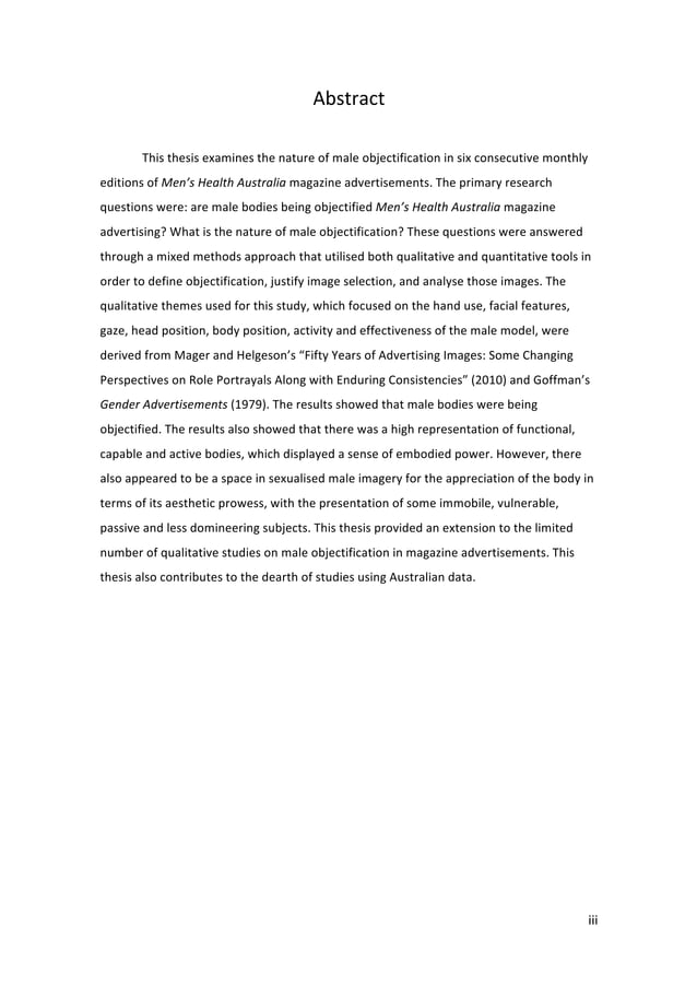 %22The Male Terrain%22- A Study of Male Objectification in Men's Health ...