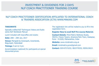 Level 1 - Certfied NLP Coach Practitioner Training @ Hyderabad ( NLP Transformation Coaching for ...