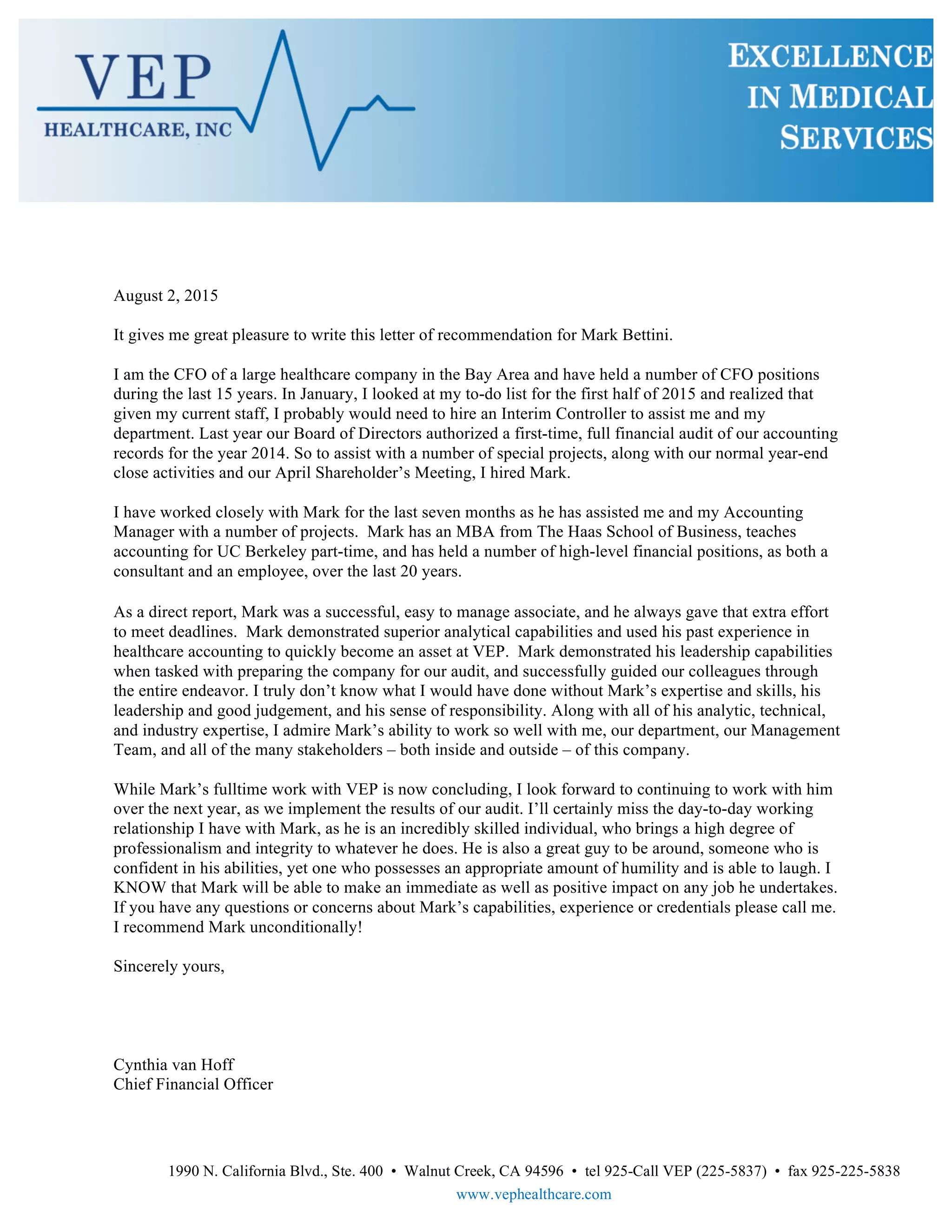 CvH Letter Rec Letterhead | PDF | Business Accounting & Finance | Business