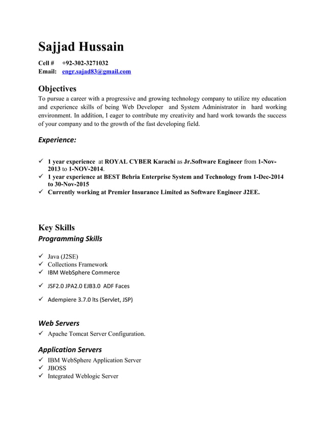 Sajjad Cv | PDF