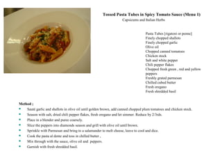 DR Dinner TDH Menu 1 | PPT