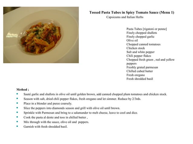 DR Dinner TDH Menu 1 | PPT