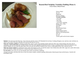 DR Dinner TDH Menu 1 | PPT