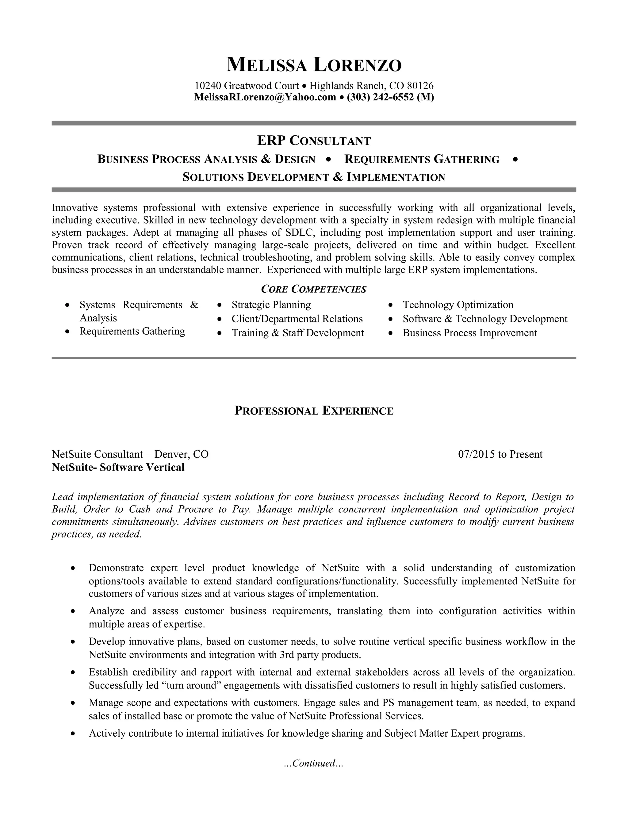 Melissa Lorenzo Resume | PDF