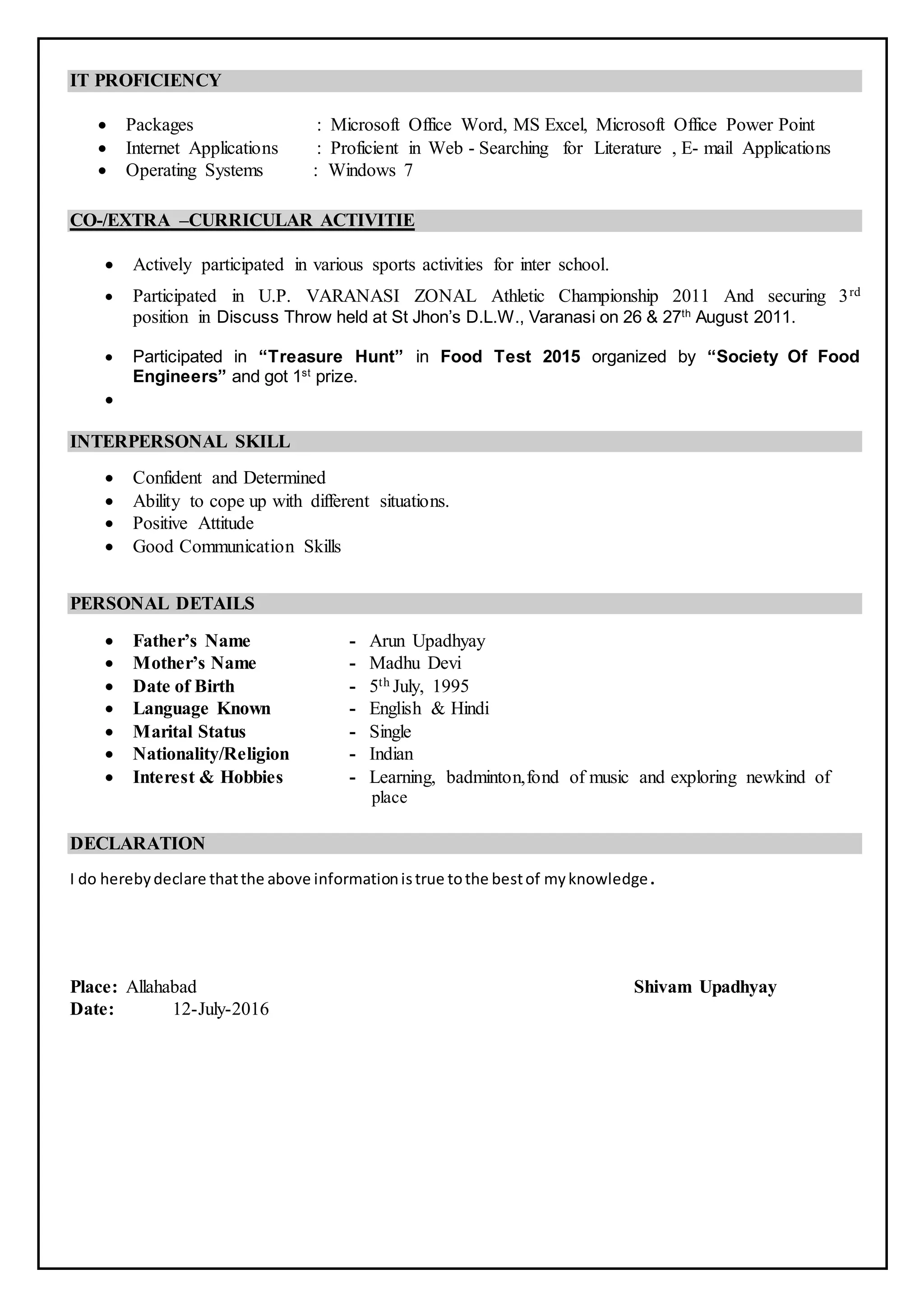 Shivam new cv | PDF