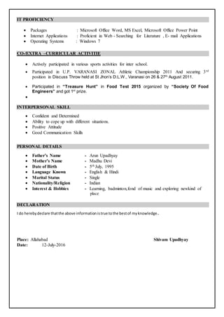Shivam new cv | DOCX