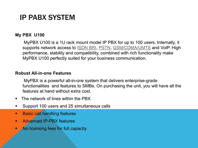 IP PBX Solution | PPTX | Computer Networking | Computing