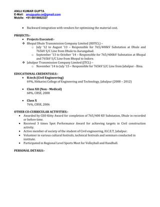 Resume Anuj Gupta | PDF