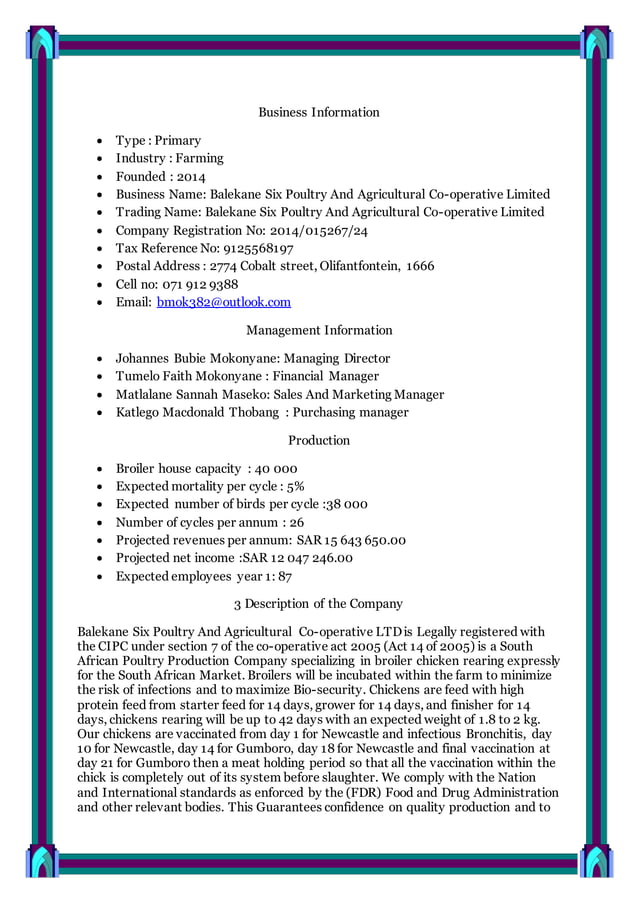 Poultry profile | DOCX