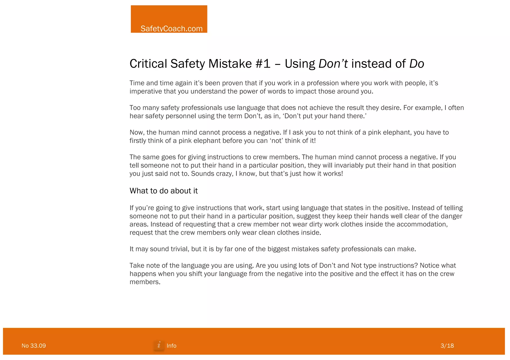 SafetyCoach_Five Critical Mistakes Safety Professionals Make | PPT