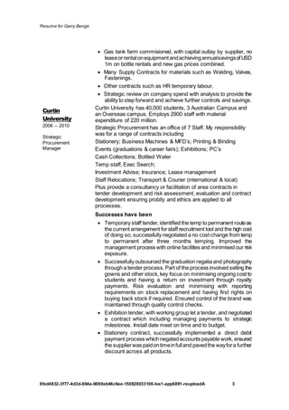 Resume Garry Benge 2016 | DOCX | Business Administration | Business