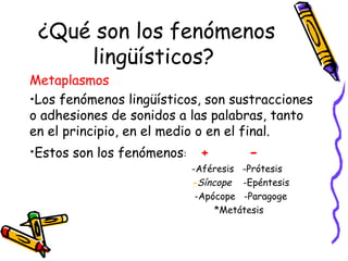FENÓMENOS LINGÜÍSTICOS EN EL HABLA COLOQUIAL.ppt