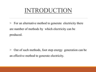 Footstep power generation | PPTX | Physics | Science