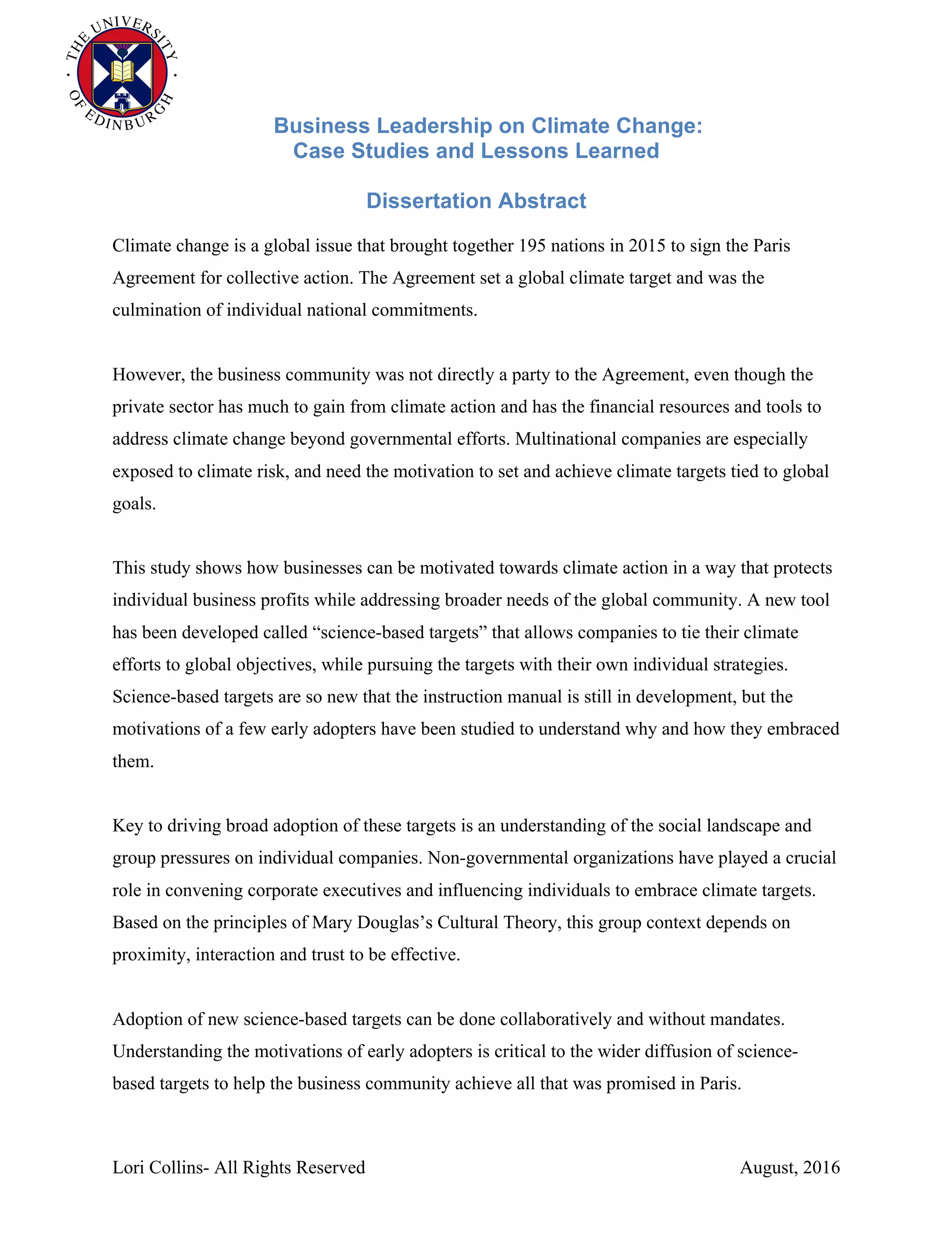 Dissertation Abstract Pdf Environment Science
